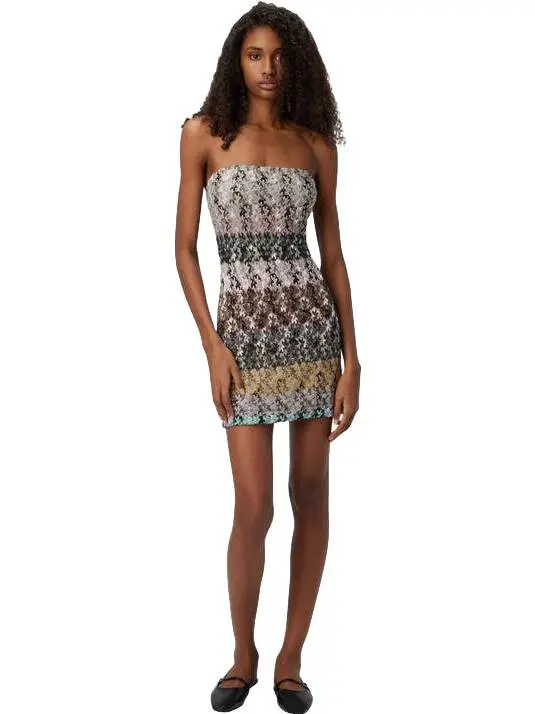Missoni Striped Embroidered Lace Mini Dress - Multicoloured