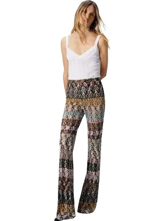 Missoni Embroidered Lace Flare Pants - Multicoloured