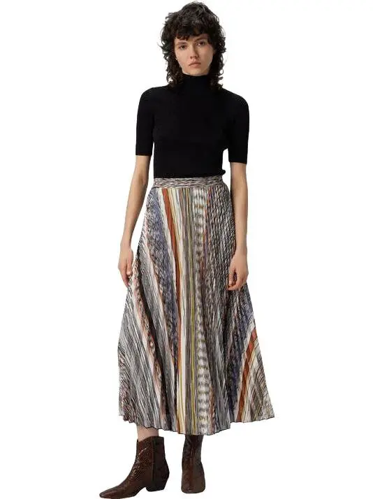 Missoni Pleated Knit Midi Skirt - Multicoloured