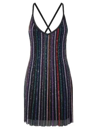 Missoni Mini Dress With Interlaced Straps - Multicoloured