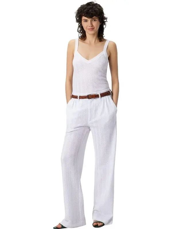 Missoni Tailored Zigzag Knit Pants - White