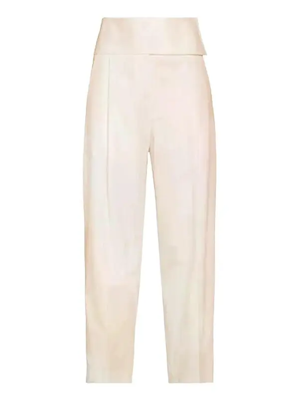JIL SANDER Pleated High-waisted Trousers - Neutrals