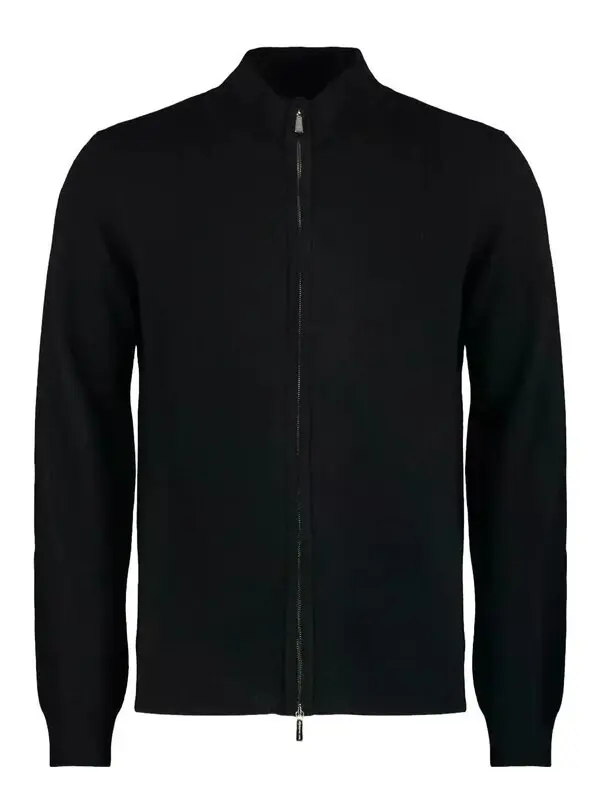 MOORER Zip-front Cashmere Cardigan - Black