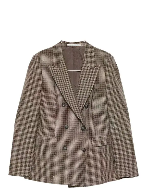 Tagliatore Houndstooth Double-breasted Blazer - Brown