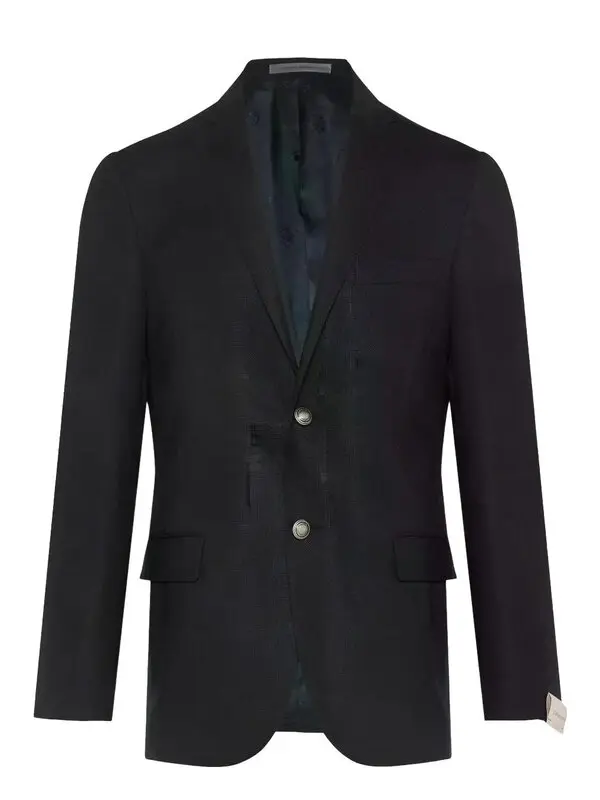 Corneliani Two-button Textured Blazer - Black
