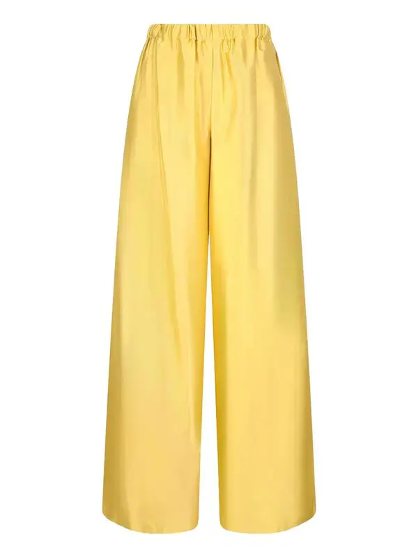 Max Mara Elastic-waist Wide-leg Trousers - Yellow