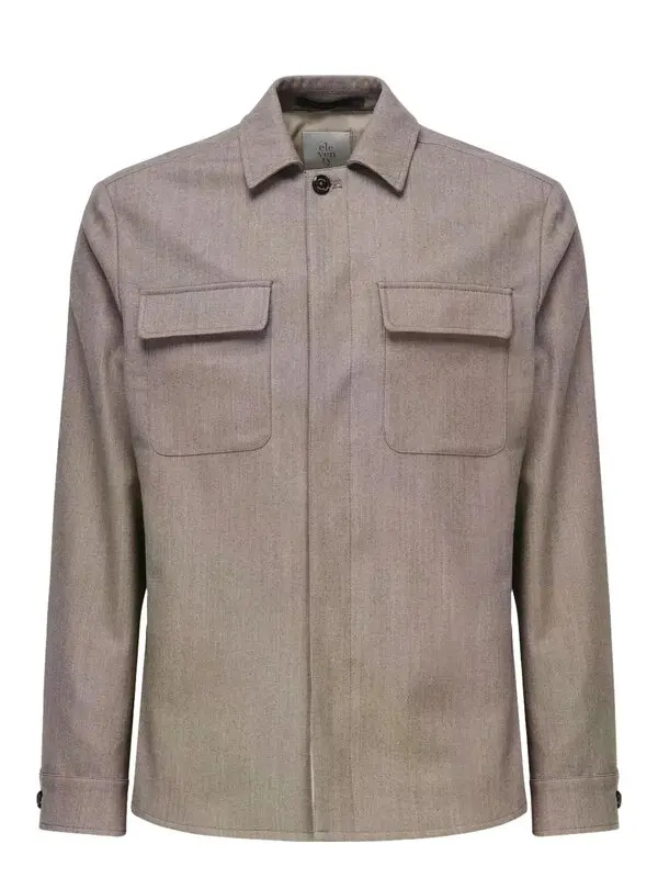 Eleventy Herringbone Pocket Jacket - Grey