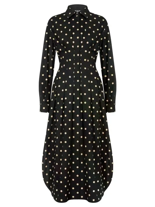Moschino Polka-dot Pleated Dress - Black