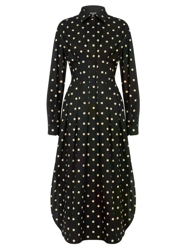Moschino Polka-dot Pleated Dress - Black