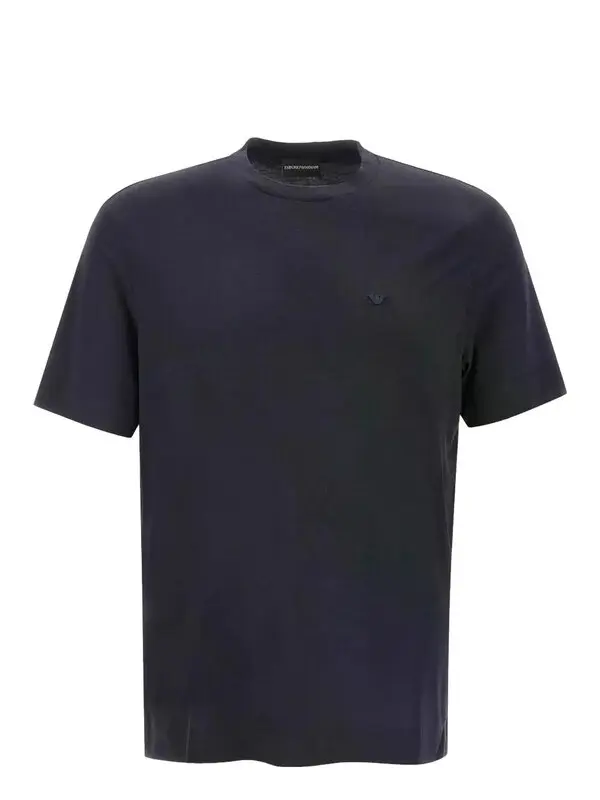 Emporio Armani Logo-embroidered Crew-neck T-shirt - Blue