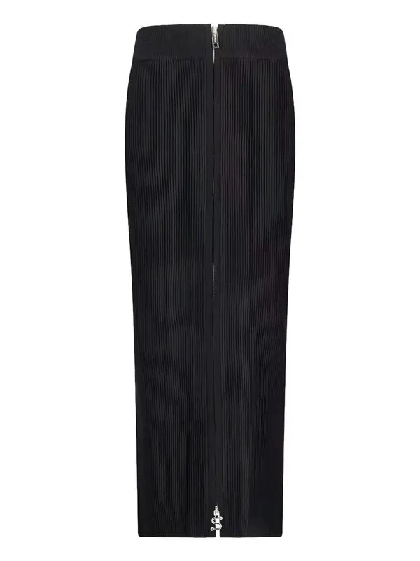 Sportmax Ribbed Zip-front Maxi Skirt - Black
