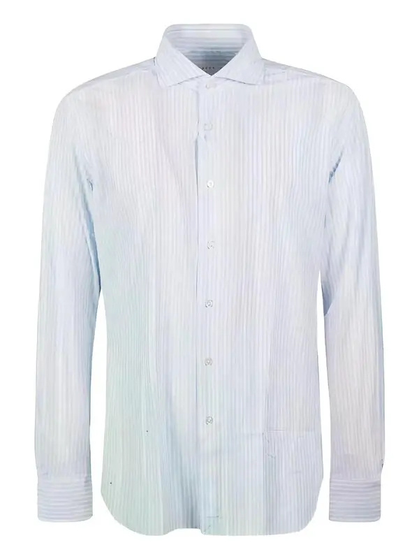 XACUS Striped Long-sleeved Shirt - White