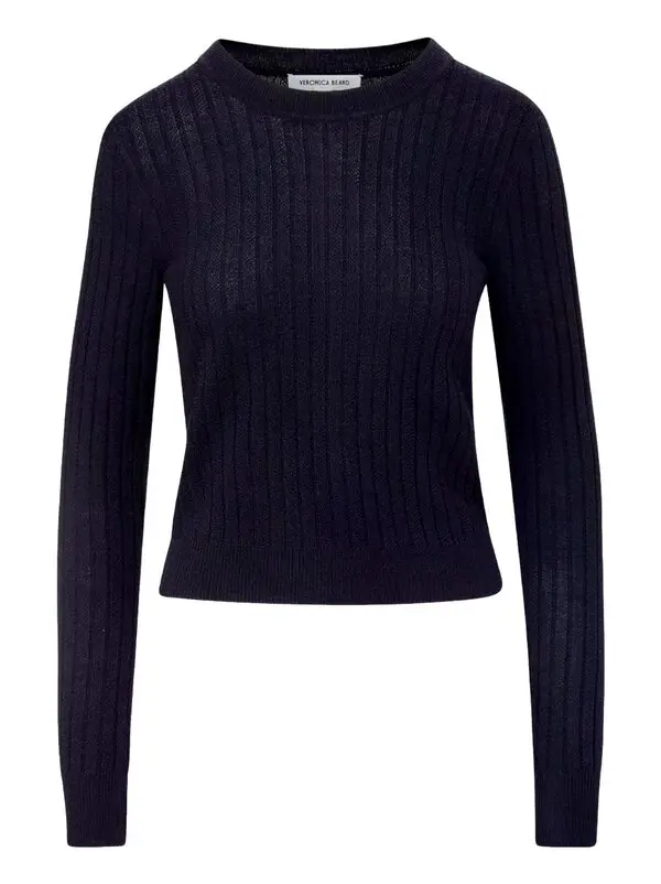 Veronica Beard Cheval Ribbed Crew-neck Sweater - Blue
