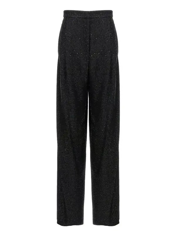Max Mara Sequin-appliqué Trousers - Black