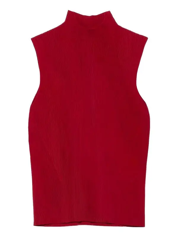 CFCL Ribbed Mock-neck Top - Red