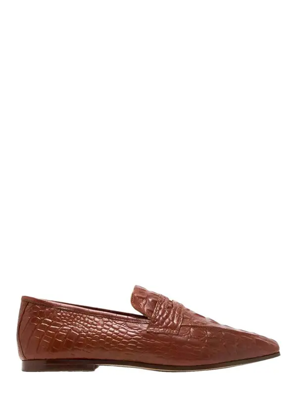 SOPHIQUE MILANO Crocodile-embossed Penny Loafers - Brown