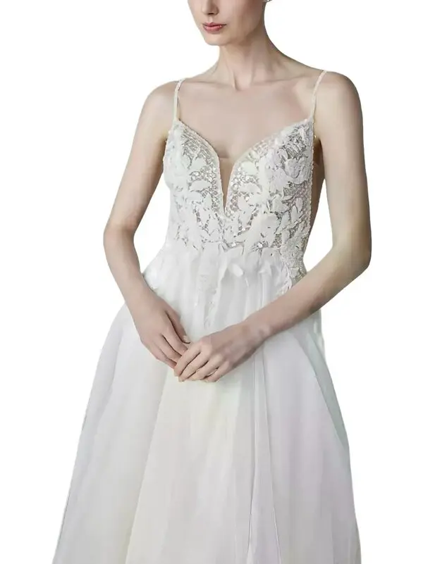 PRONOVIAS Ailidh Criss-cross Straps Gown - White