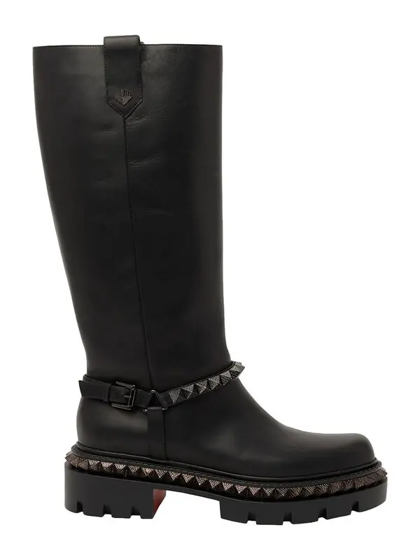 CHRISTIAN LOUBOUTIN Marinetta Pyraclou Leather Knee-high Boots - Black