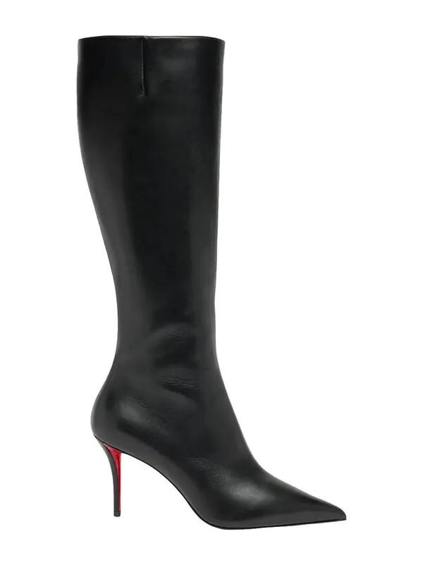 CHRISTIAN LOUBOUTIN 80mm Miss Z Leather Knee-high Boots - Black