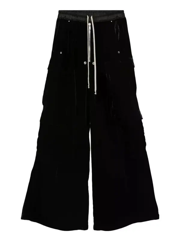 Rick Owens Velvet Cargo Trousers - Black