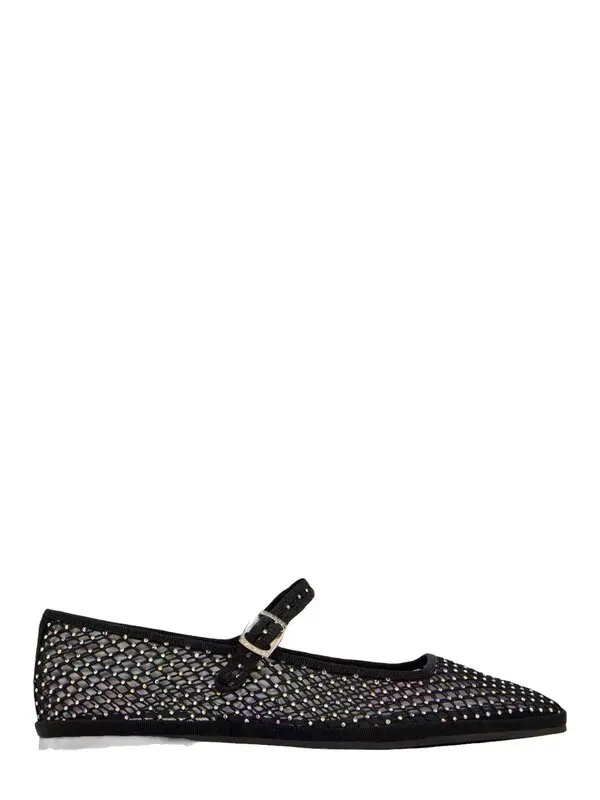 CAPULETTE Crystal-embellished Mesh Ballet Flats - Black