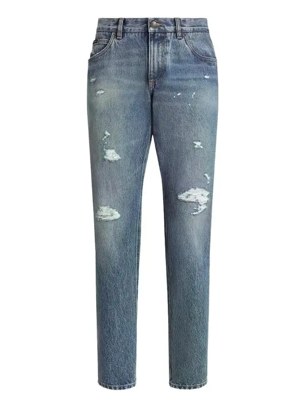 Dolce & Gabbana Distressed Denim Jeans - Blue