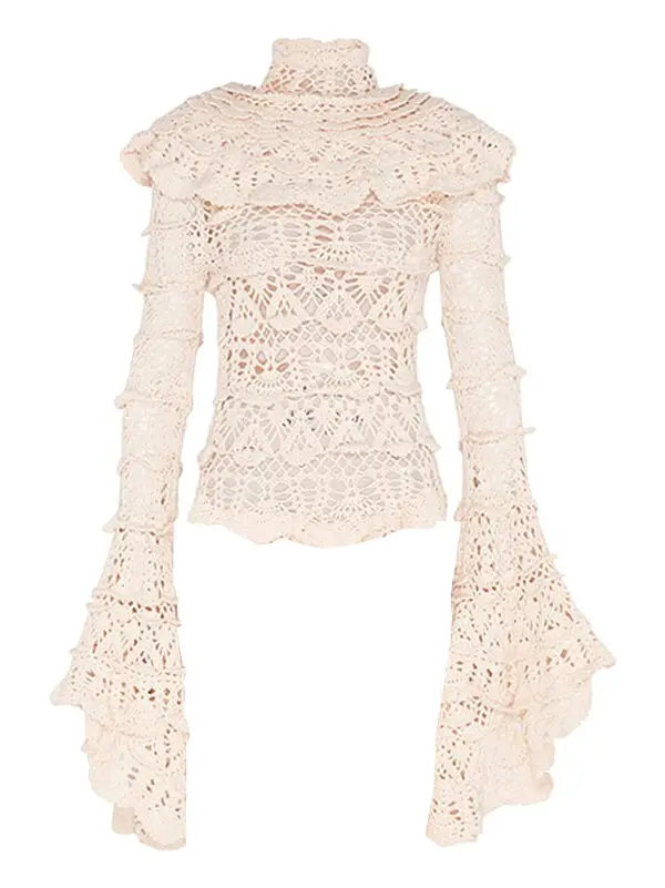 Zimmermann Hypnotic Hand Crochet Cotton Sweater - Ivory