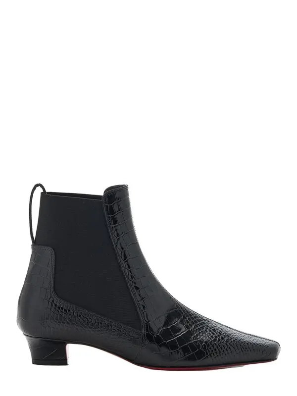CHRISTIAN LOUBOUTIN Promidavol 35mm Croc-effect Leather Chelsea Boots - Black