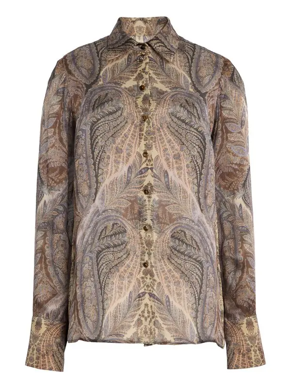 Zimmermann Hypnotic Paisley Silk-satin Shirt - Multi