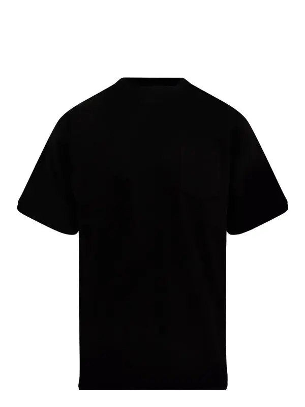 Sacai Cotton Tshirt With Nylon Inserts - Black