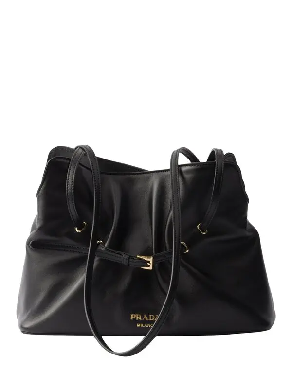 Prada Small Leather Dada Shoulder Bag - Black