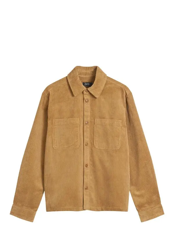 A.p.c. Leon Corduroy Overshirt - Brown