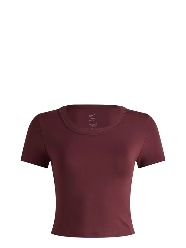 Nike One Therma-fit Short Sleeve Top - Burgundy Crush