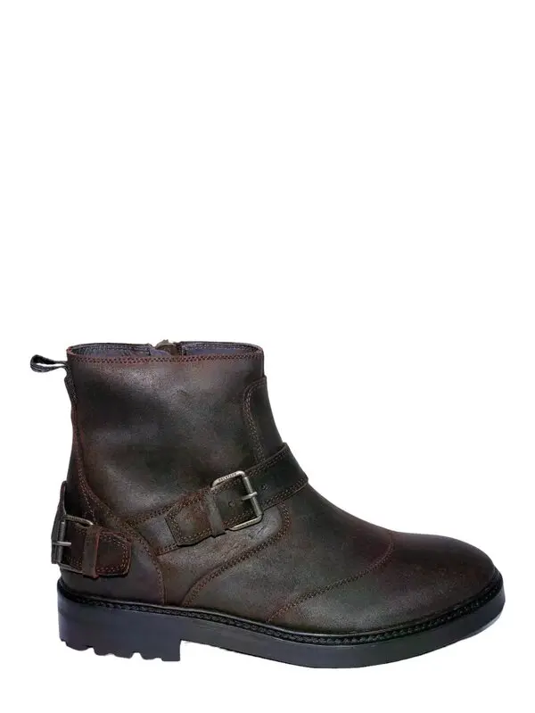 Belstaff Buckle-strap Leather Boots - Brown