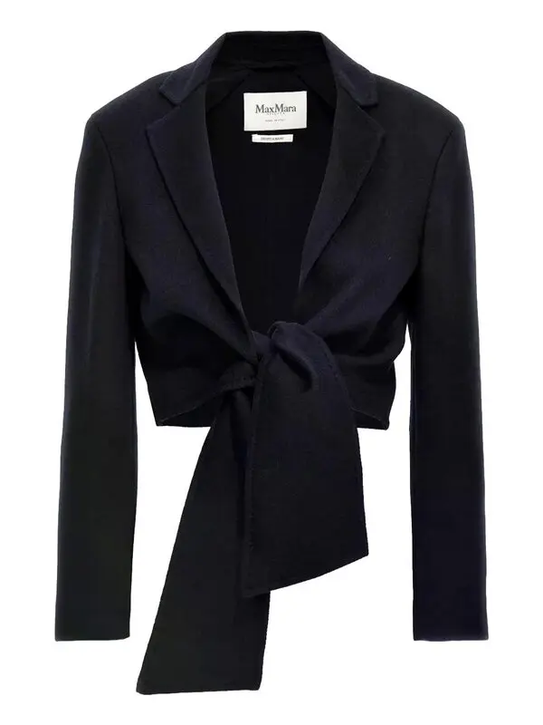 Max Mara Tie-front Notched-lapel Jacket - Blue