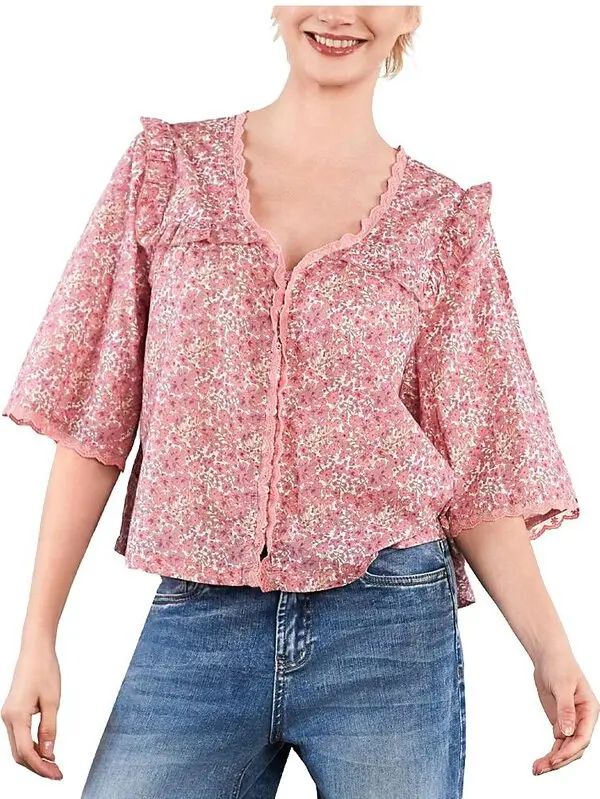 BILLY T Happy Allie Top - Pink Bloom