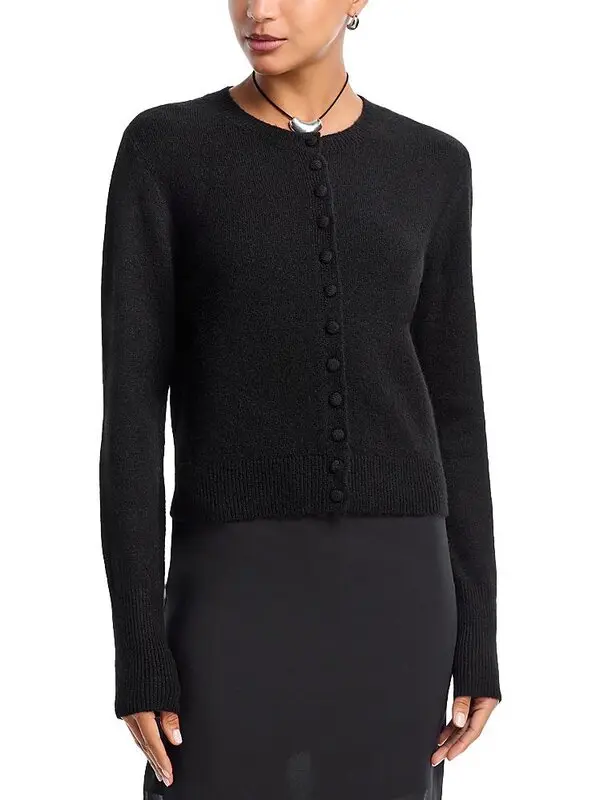 Aqua Crewneck Cardigan - Black
