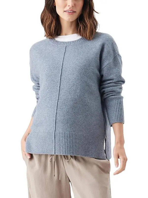 RIPE MATERNITY Eva Nursing Knit Sweater - Blue Marle