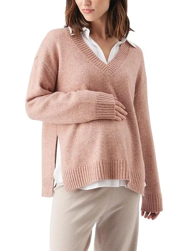 RIPE MATERNITY Vera Nursing Knit Sweater - Rose Marle