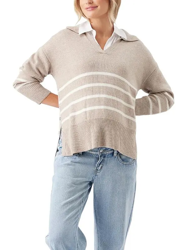 RIPE MATERNITY Lori Nursing Knit Sweater - Lattechalk
