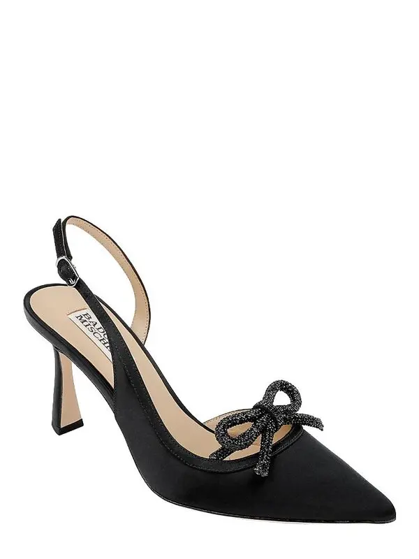 Badgley Mischka Georgie Pumps - Black Satin