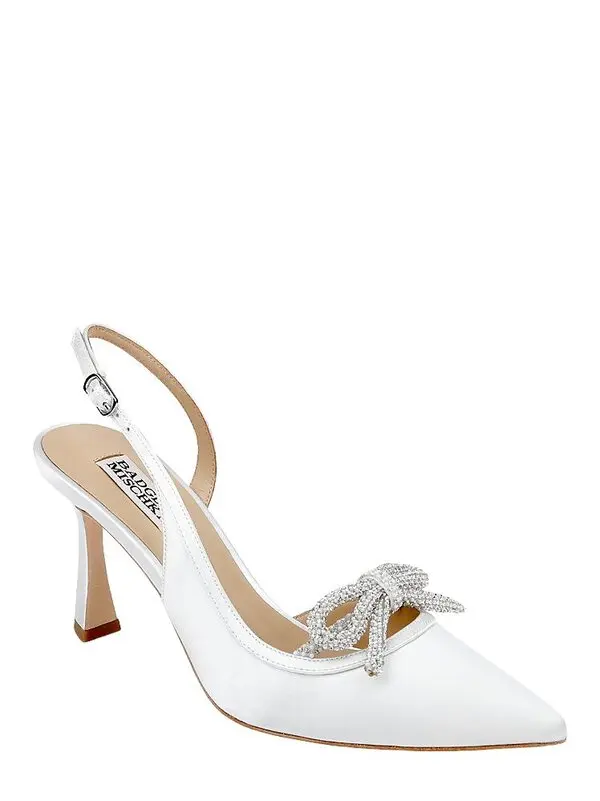 Badgley Mischka Georgie Pumps - White Satin