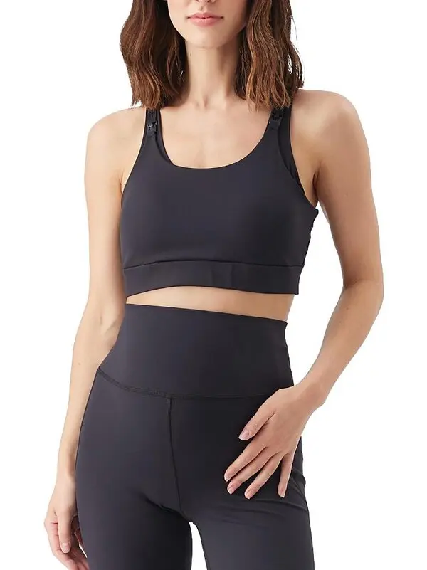 RIPE MATERNITY Tempo Nursing Crop Top - Black