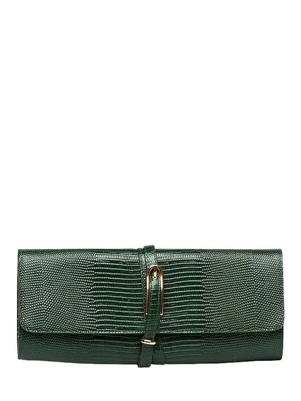 LIFFNER Belted Leather Clutch - Emerald