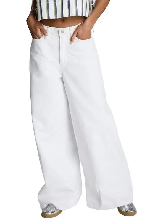 KENNETH COLE High-waist Wide-leg Stretch Jeans - Pure White