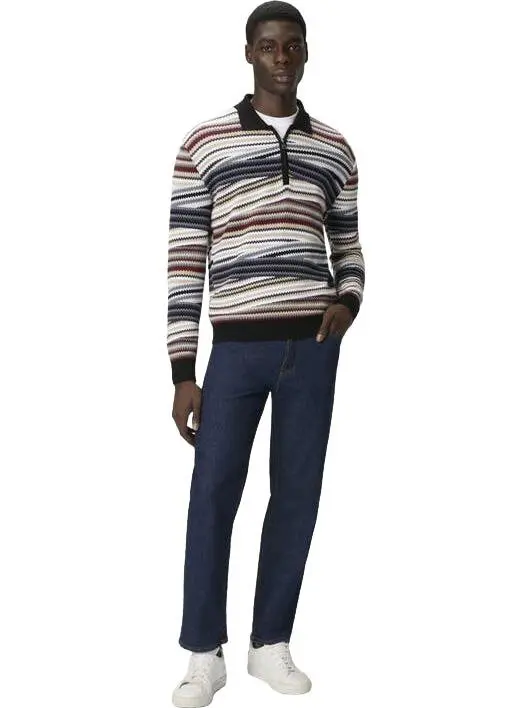 Missoni Long Sleeve Polo With Zip And Striped Zigzag Pattern - Multicoloured