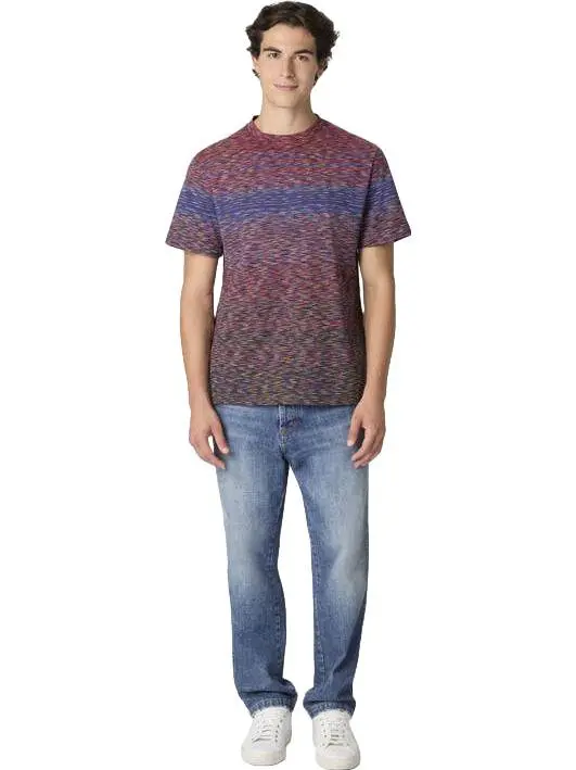 Missoni Faded Slub T-shirt - Burgundy & Blue