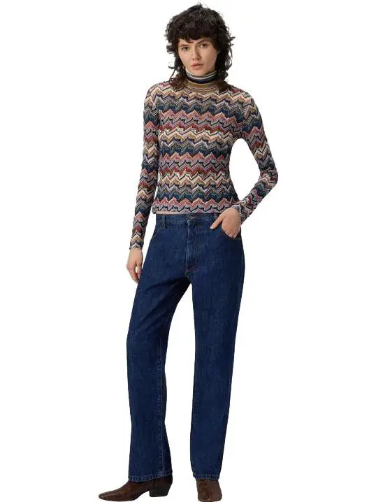 Missoni Slim Fit High-neck Sweater In Embroidered Lace - Multicoloured
