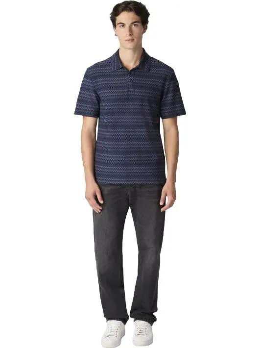 Missoni Short Sleeve Cotton Polo With Zigzag Pattern - Blue