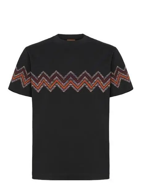 Missoni T-shirt With Chevron Insert - Beige & Grey